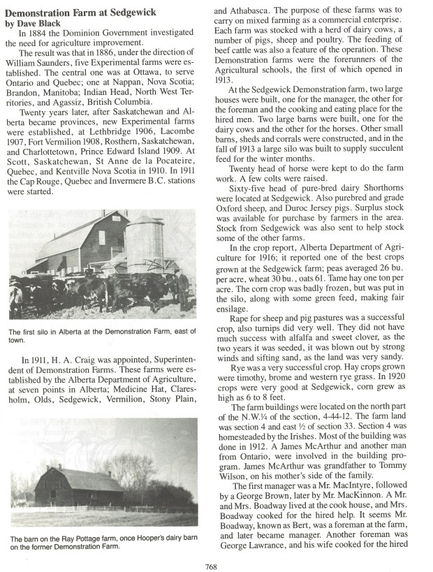 Demonstration Farms – Sedgewick, Alberta – Heritage Barns of Flagstaff
